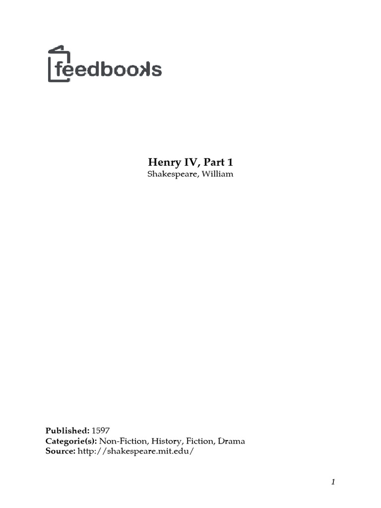 William Shakespeare - Henry IV (Part 1) | PDF