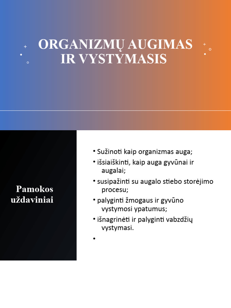 Organizmu Augimas Ir Vystymasis | PDF