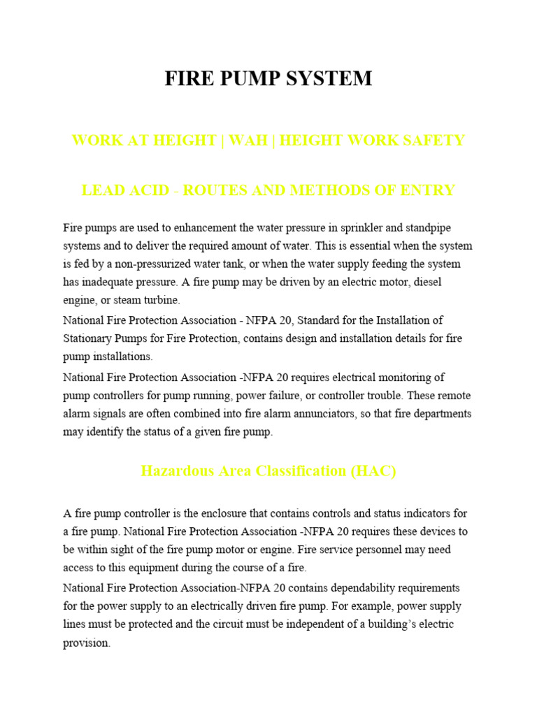 FIRE PUMP SYSTEM & rISK ASSESSMENT-22 | PDF
