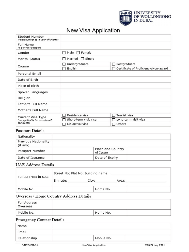 New Visa Application 2022 | PDF