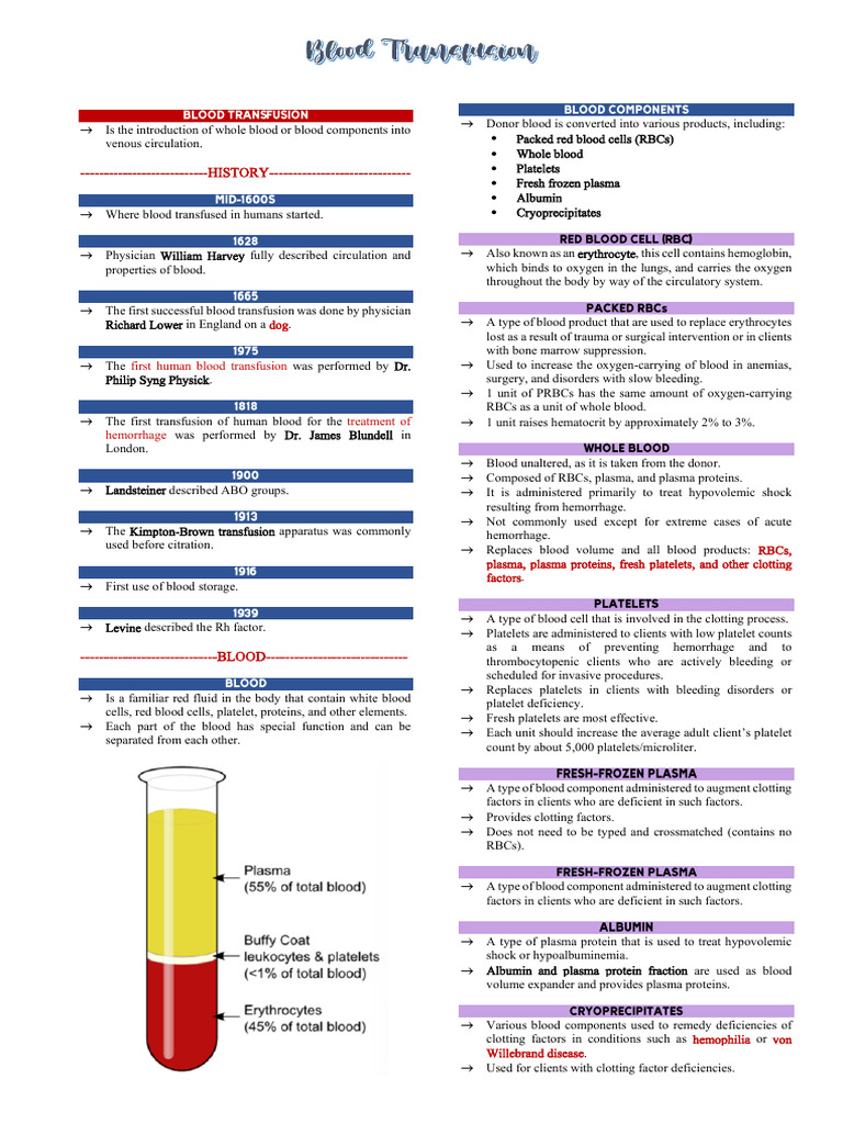 Blood Transfusion | PDF