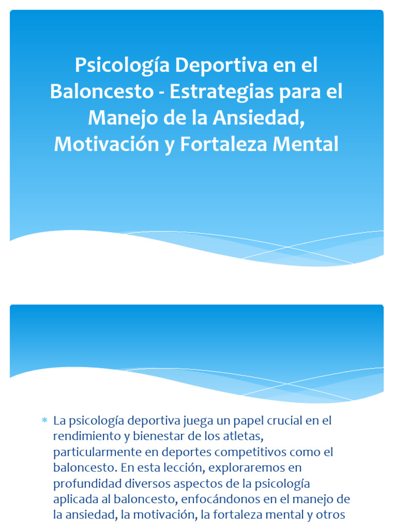 Psicología y PNL en el Baloncesto | PDF | Programación neurolingüistica | Motivacional