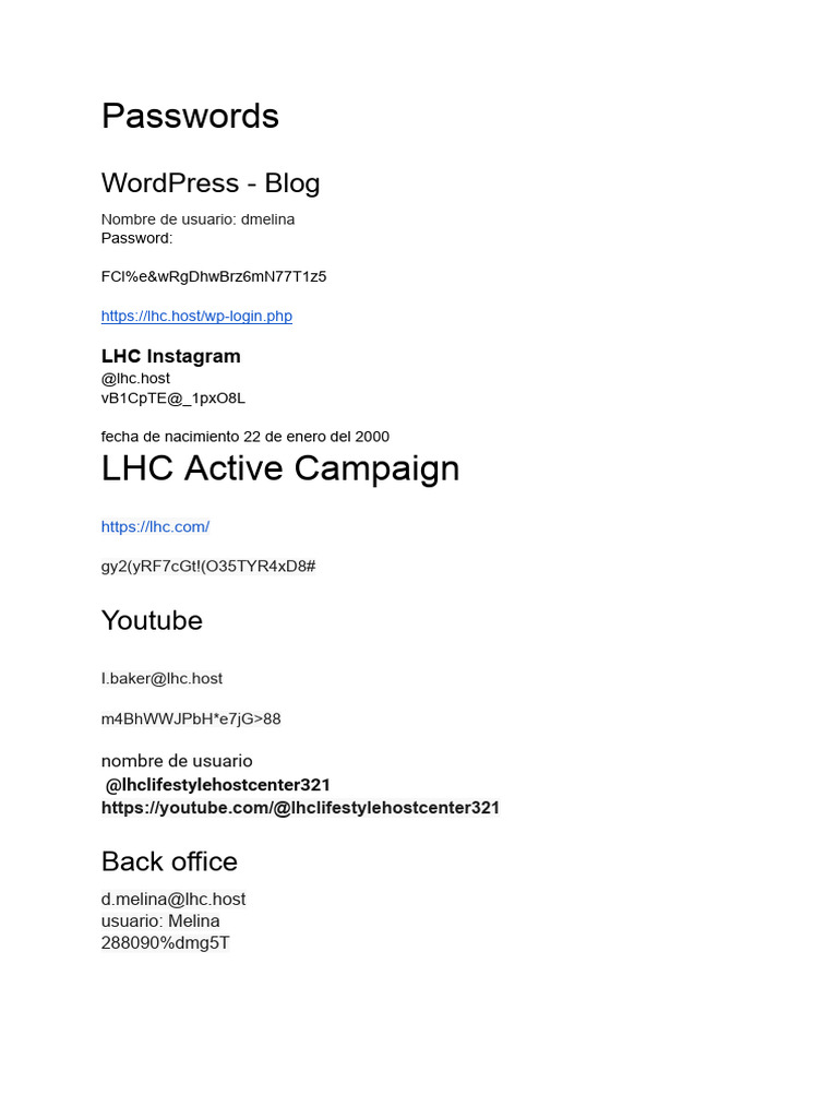 Passwords | PDF | Negocios | Tecnología