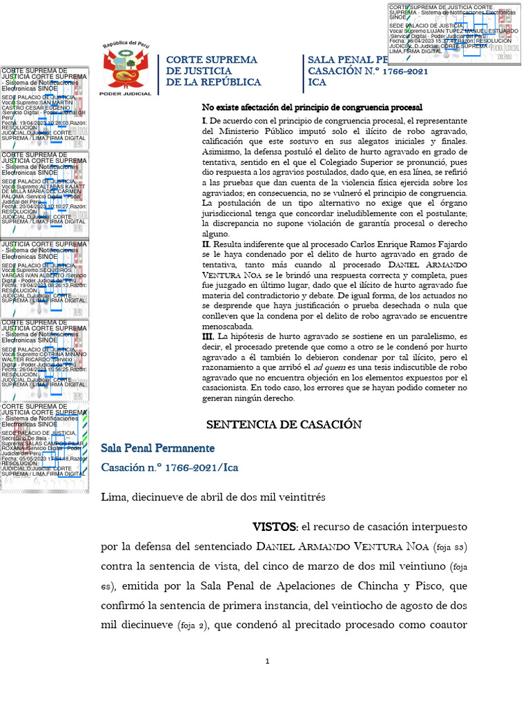 Recurso de Casacion N. 1766 2021 Ica | PDF