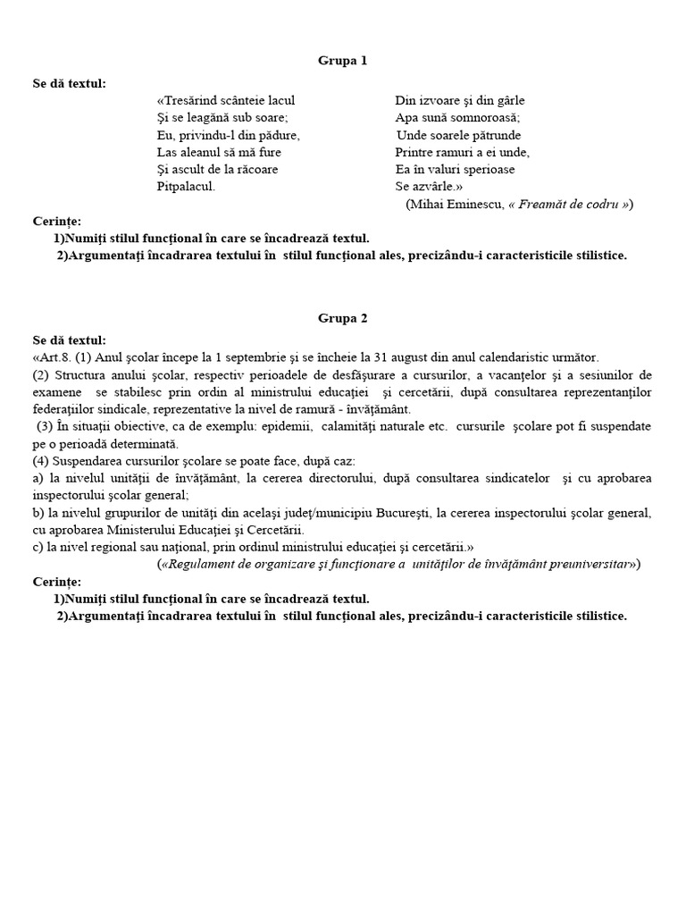 Exerciții - Stiluri Funcționale | PDF