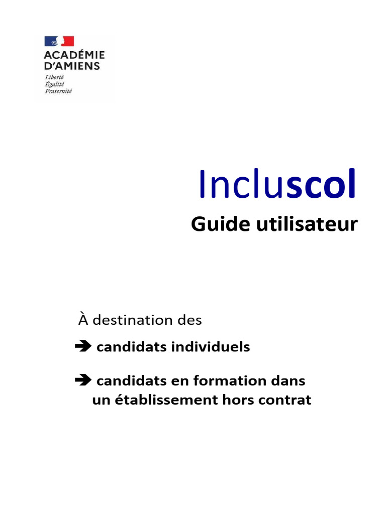Guide Utilisateur INCLUSCOL Indiv | PDF