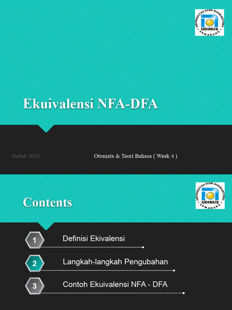 Week 4 - Ekuivalensi NFA-DFA 2 | PDF | Metode & Bahan Ajar