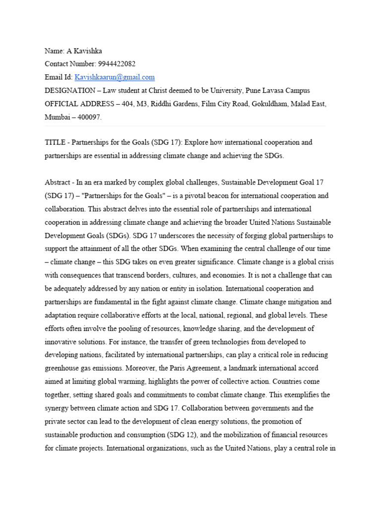 Research Paper - SDG 17 | PDF