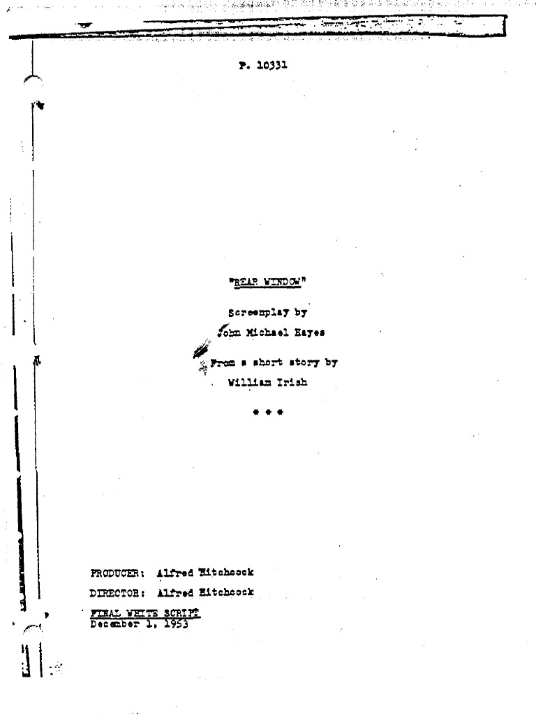Rear Window - Script | PDF