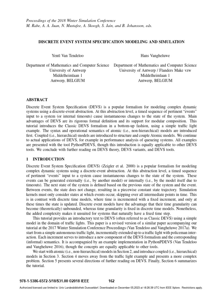 DISCRETE_EVENT_SYSTEM_SPECIFICATION_MODELING_AND_SIMULATION | PDF