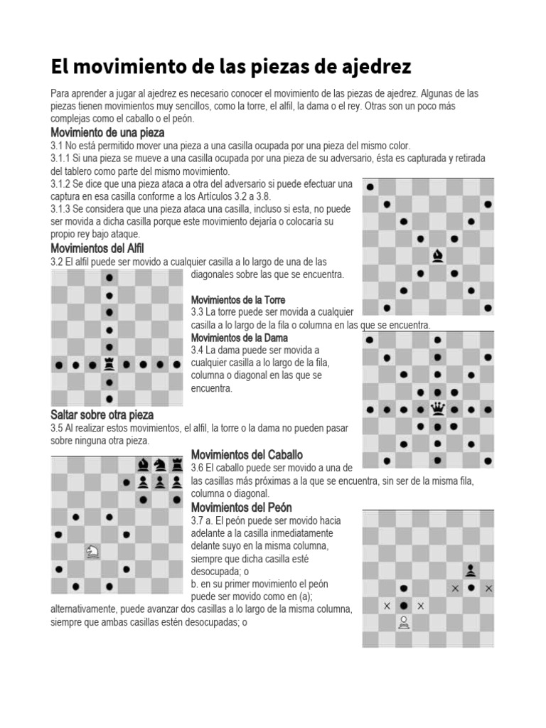 El Movimiento de Las Piezas de Ajedrez | PDF