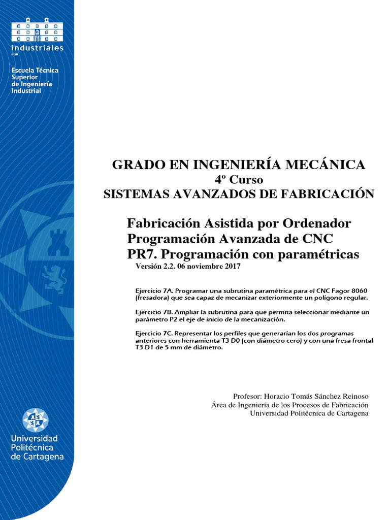 Programación Paramétrica CNC Fagor 8060 | PDF | Metalurgia | Equipo