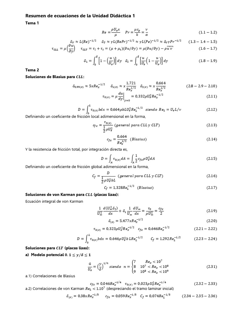 Resumen Ecuaciones UD1 | PDF