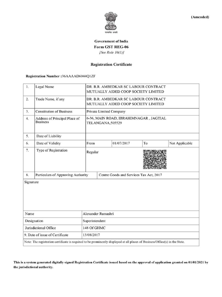 DR BR Ambekar GST Certi | PDF