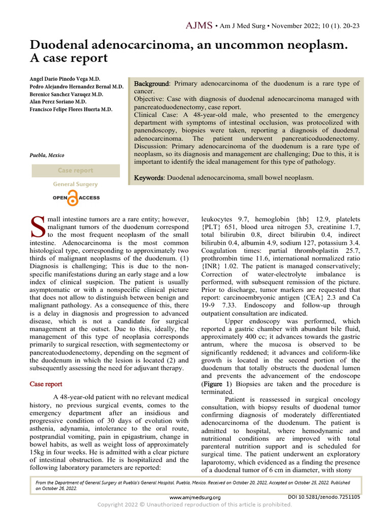 Tumor - Duodenal - 2022 | PDF | Colorectal Cancer | Cancer
