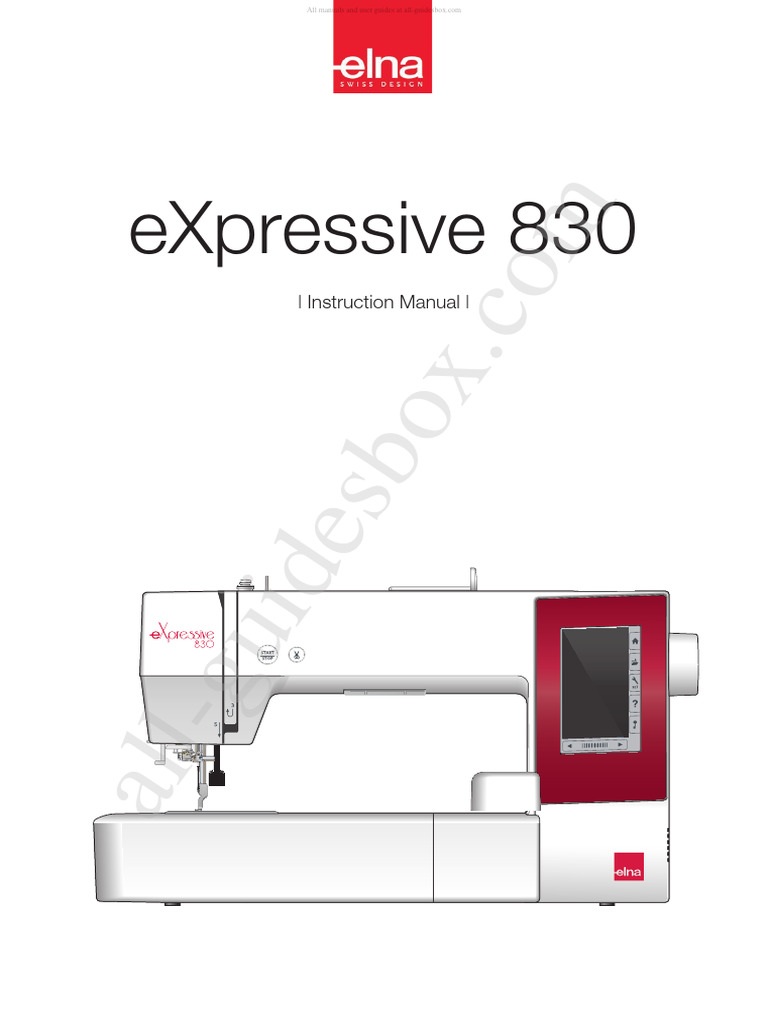 Elna Expressive 830 Sewing Machine Instruction Manual | PDF