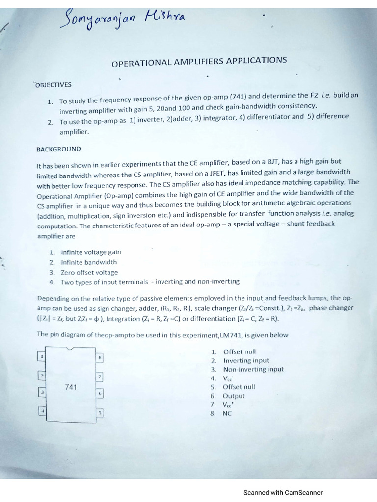 Op Amp Lab Manual | PDF