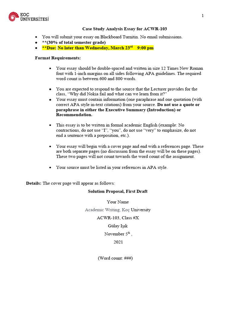 Academic Case Study Guidelines | PDF