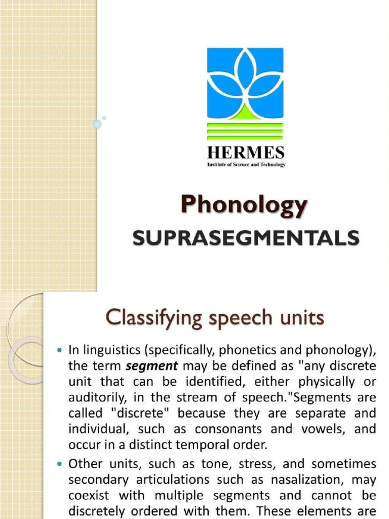 Segmental and Suprasegmental Features | PDF