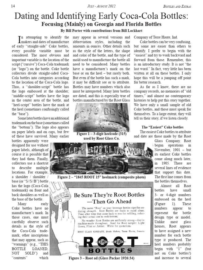 Dating Early Coca Cola Bottles | PDF Dating Early Coca Cola Bottles | PDF