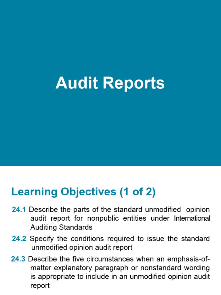 Topic 4 Audit Report | PDF | Auditor's Report | Financial Audit