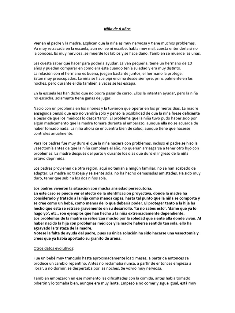 Cas 5 - Niña de 8 Años | PDF Cas 5 - Niña de 8 Años | PDF