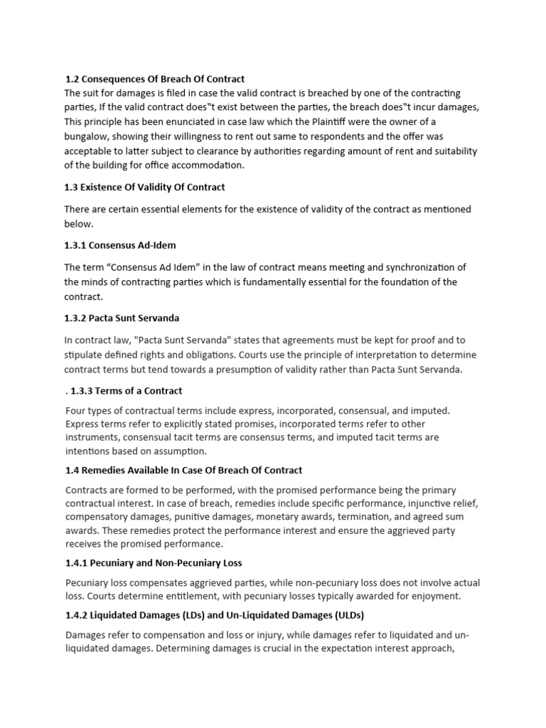 Consequences of Breach of Contract | PDF | Damages | Legal Remedy