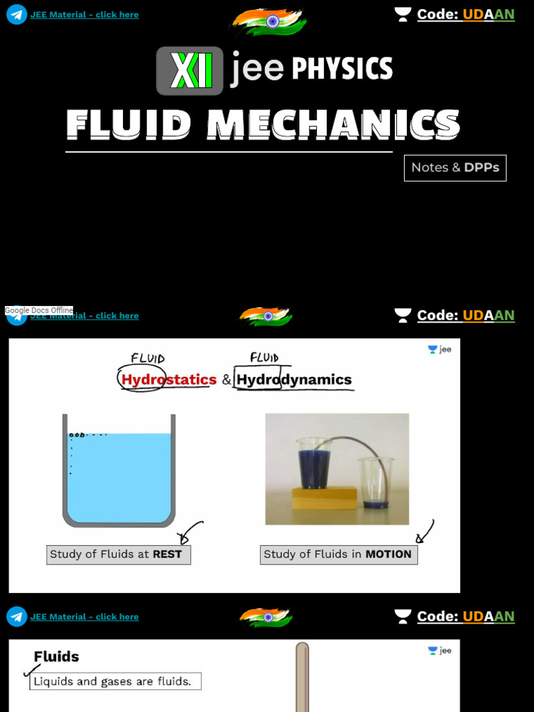 [Notes - Class 11] (Fluid Mechanics ) - 17thjune | PDF | Mechanical ...
