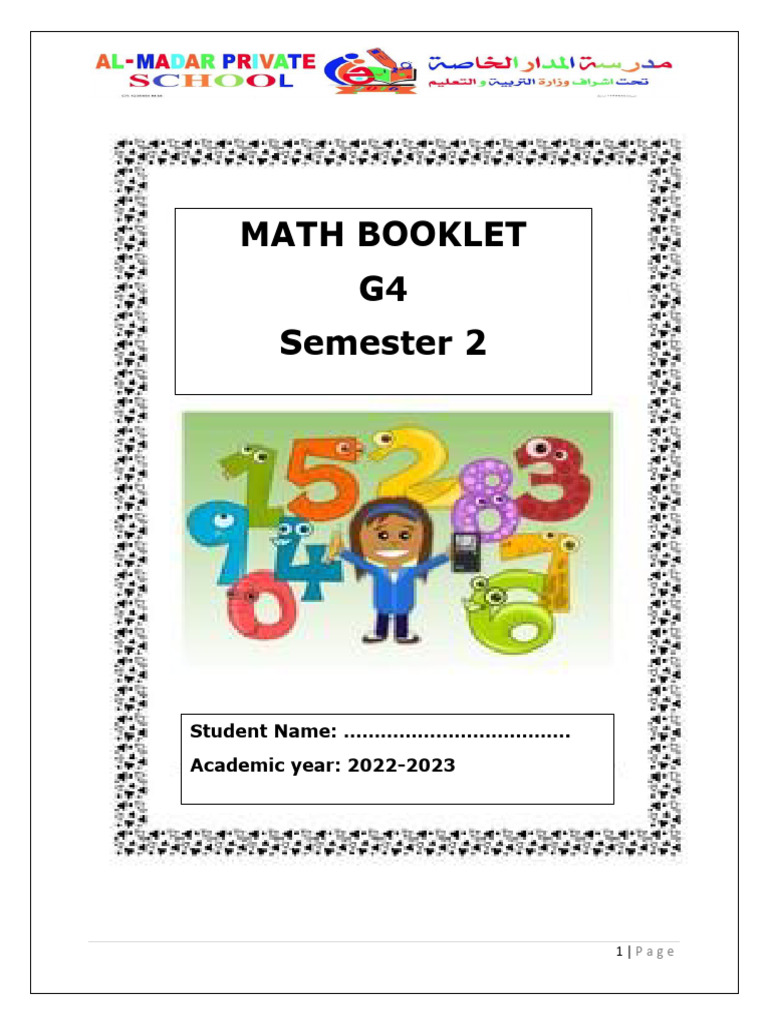 Math Booklet Grade 4 | PDF
