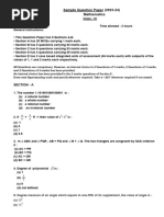 Sample Paper 9th HY (2025-26) | PDF | Elementary Mathematics | Mathematics