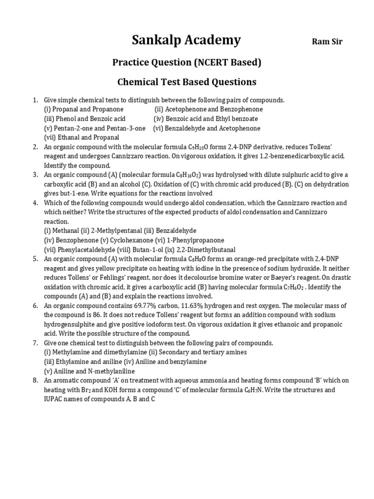 NCert Based Question Sankalp | PDF