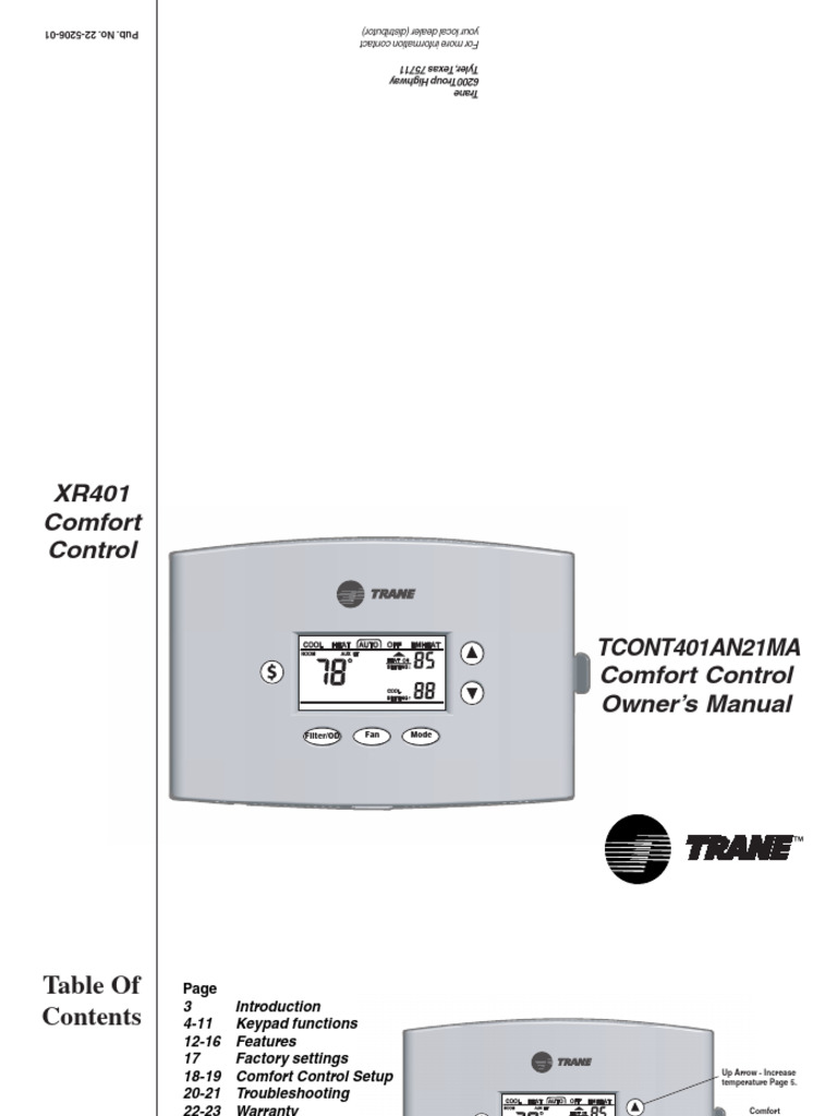 Manual de Usuario TRANE | PDF