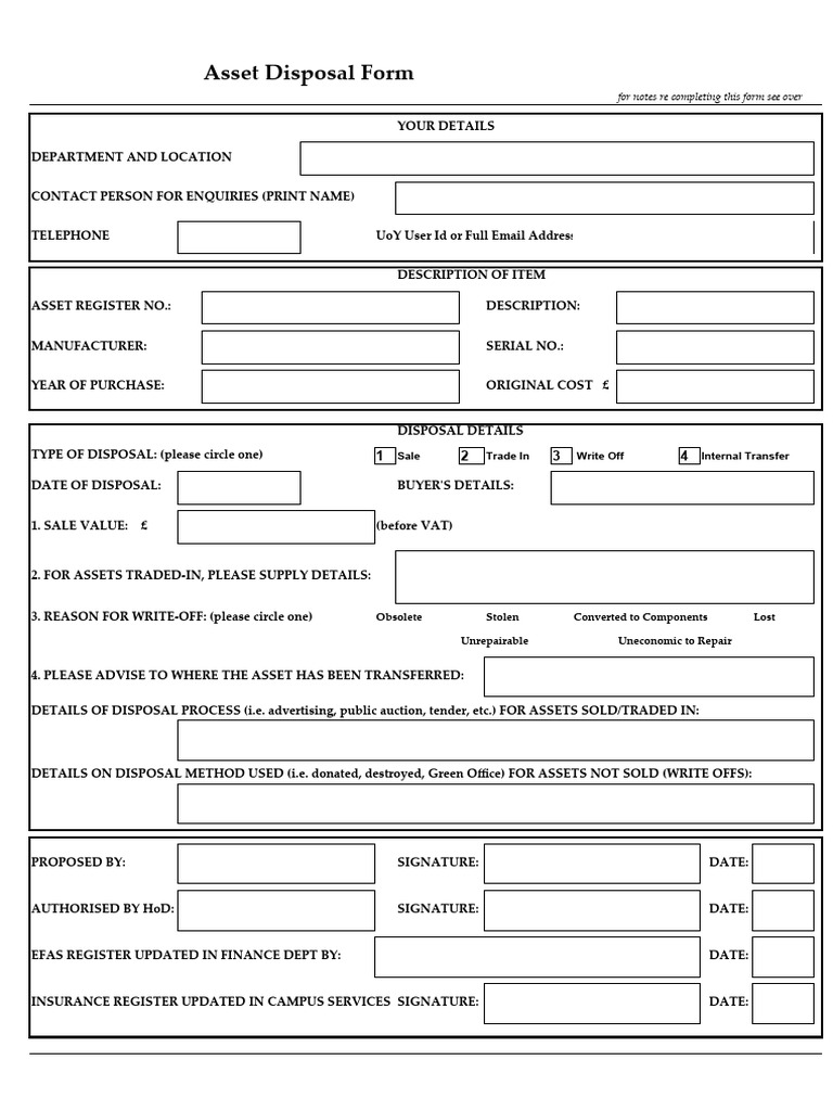 Asset-Disposal-Form | PDF | Waste Management | Waste Asset-Disposal-Form | PDF | Waste Management | Waste