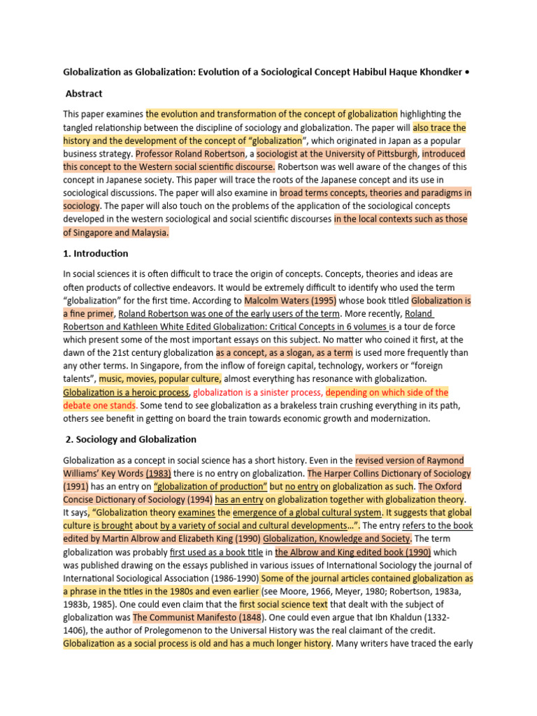 Sociology's Role in Globalization | PDF