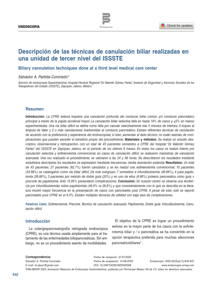 Técnicas de Esfinterotomía Biliar | PDF