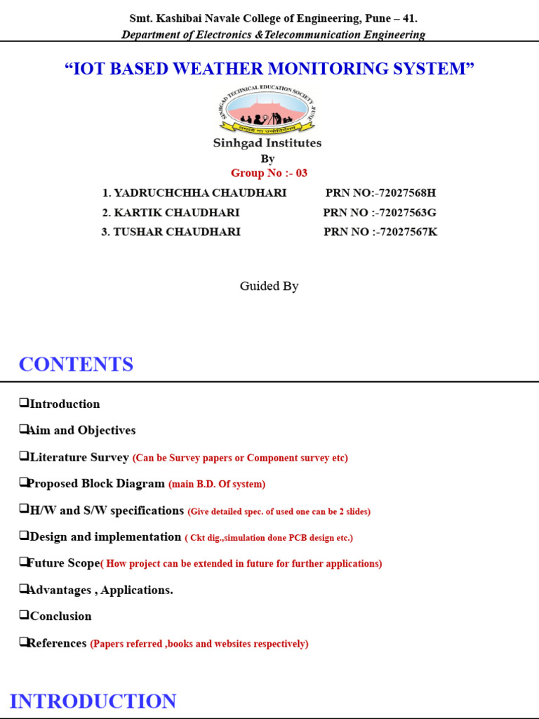 Iot Based Weather Monitoring System | PDF | Computer Network ...