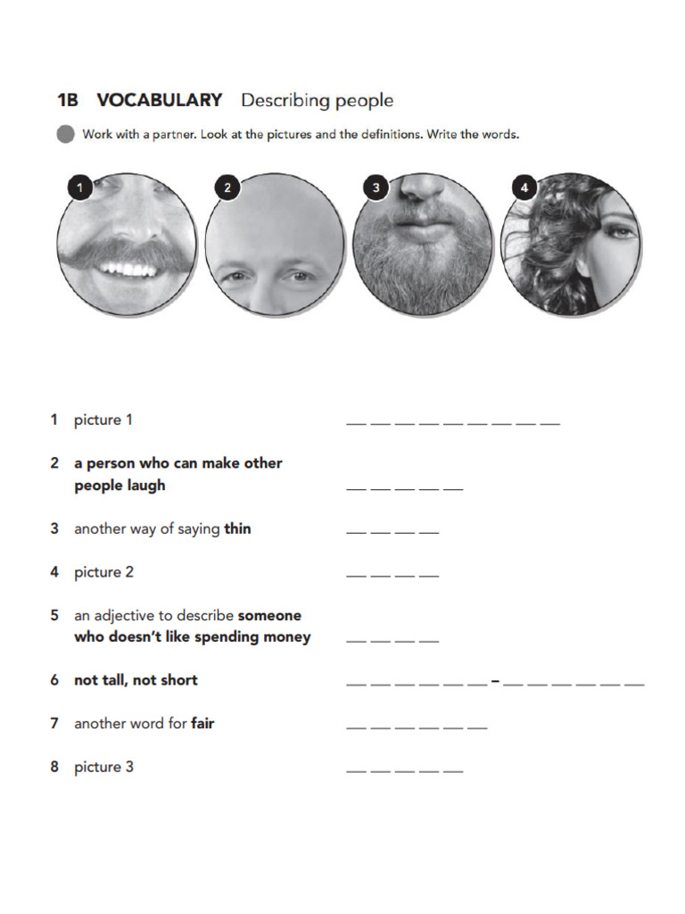 VOCABULARY Describing People | PDF