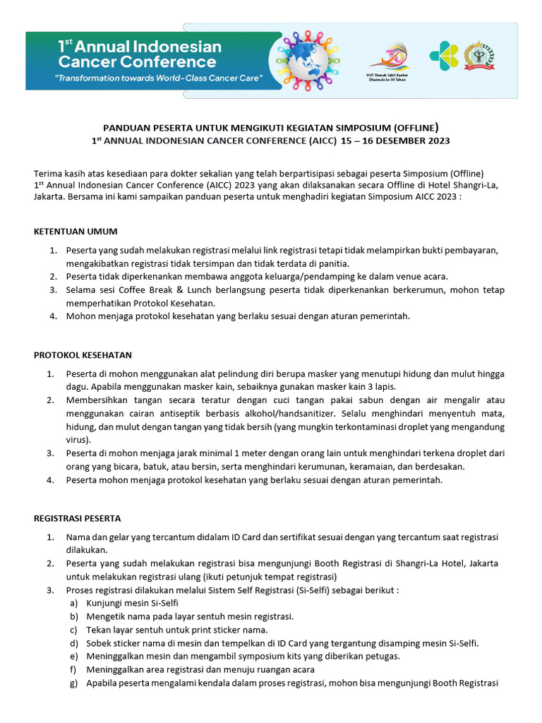 Panduan Peserta Simposium Aicc 2023 | PDF | Bisnis | Pengelolaan Keuangan & Uang