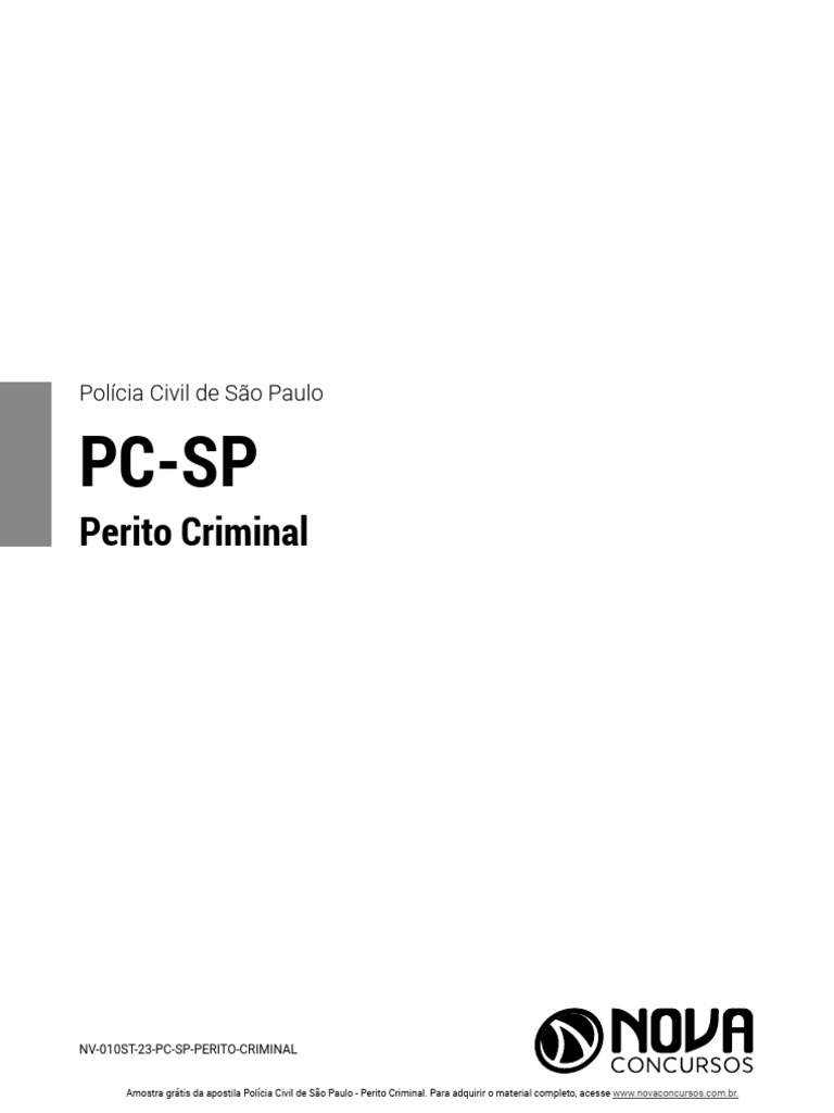NV 010st 23 PC SP Perito Criminal Amostra | PDF NV 010st 23 PC SP Perito Criminal Amostra | PDF