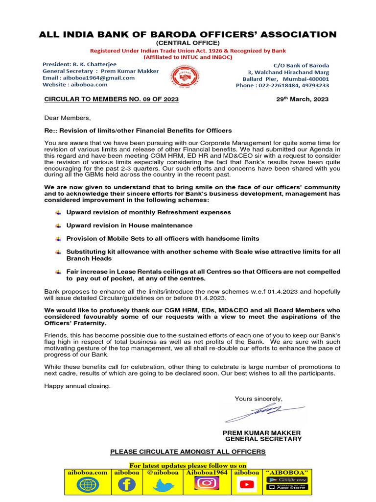 Revision of Financial Benefits for Officers | PDF