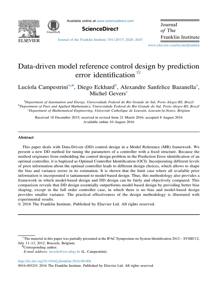 2017 - Campestrini, L. - Data-Driven Model Reference Control Design by Prediction Error ...