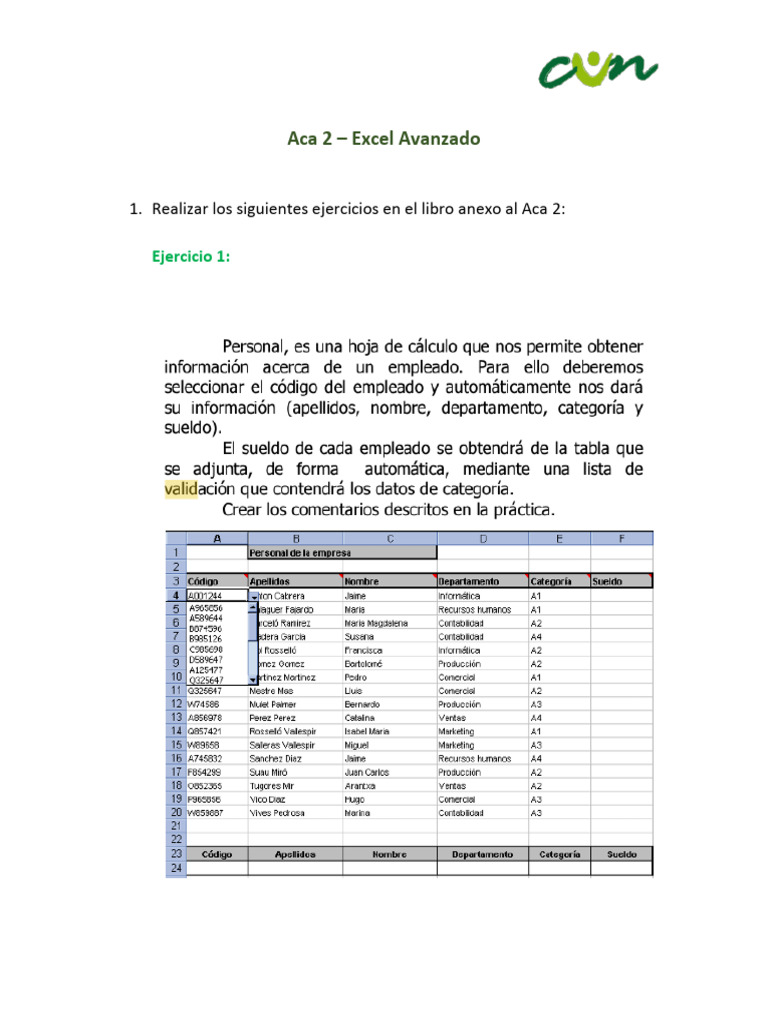 Aca 2 - Excel Avanzado | PDF