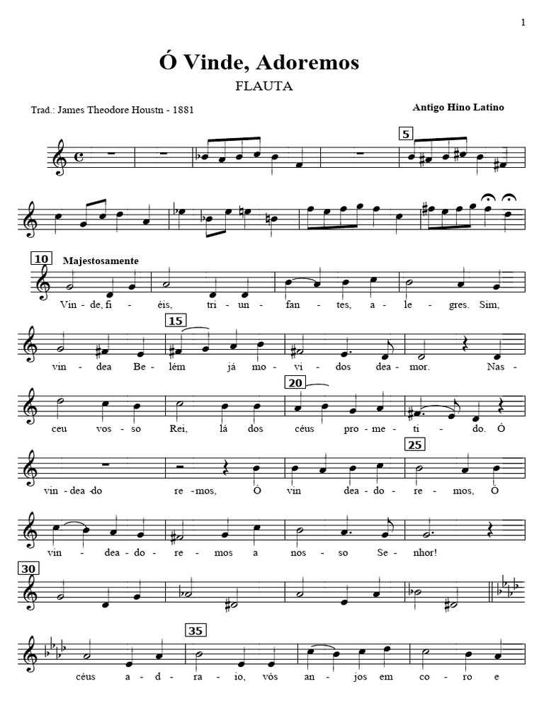 9 - Ó Vinde, Adoremos - Flauta | PDF