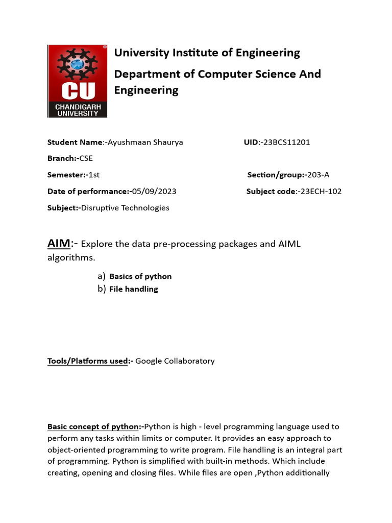 Disruptive Technologies - 1 | PDF | Computer Programming | Text File
