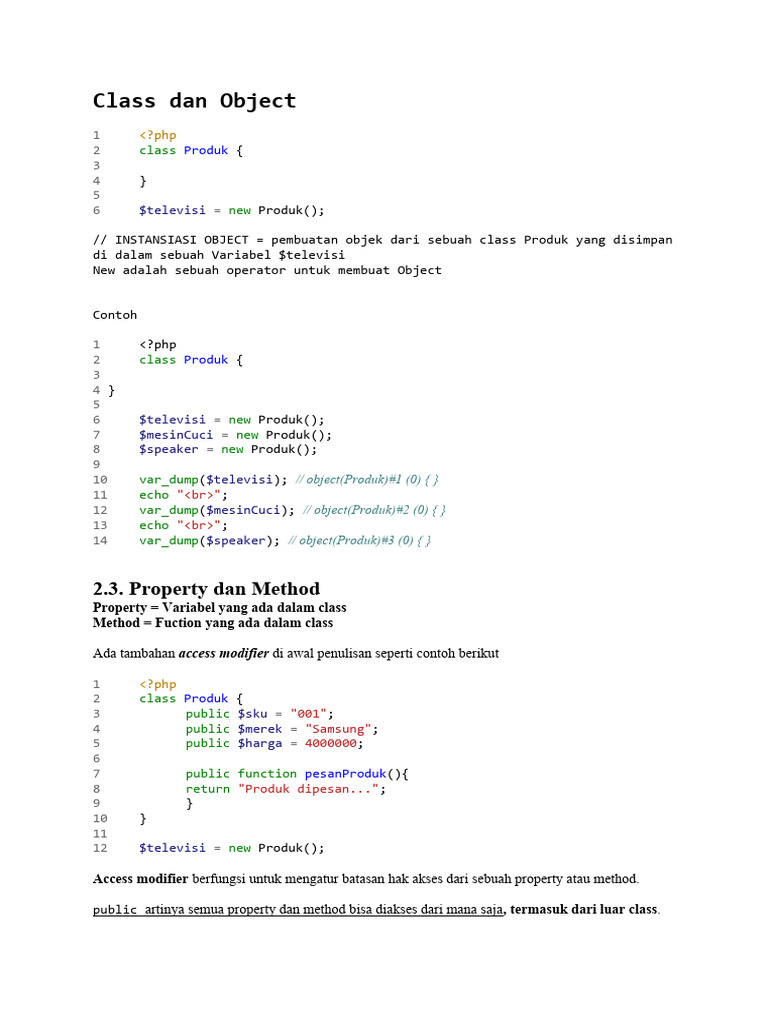 Ringkasan OOP PHP | PDF