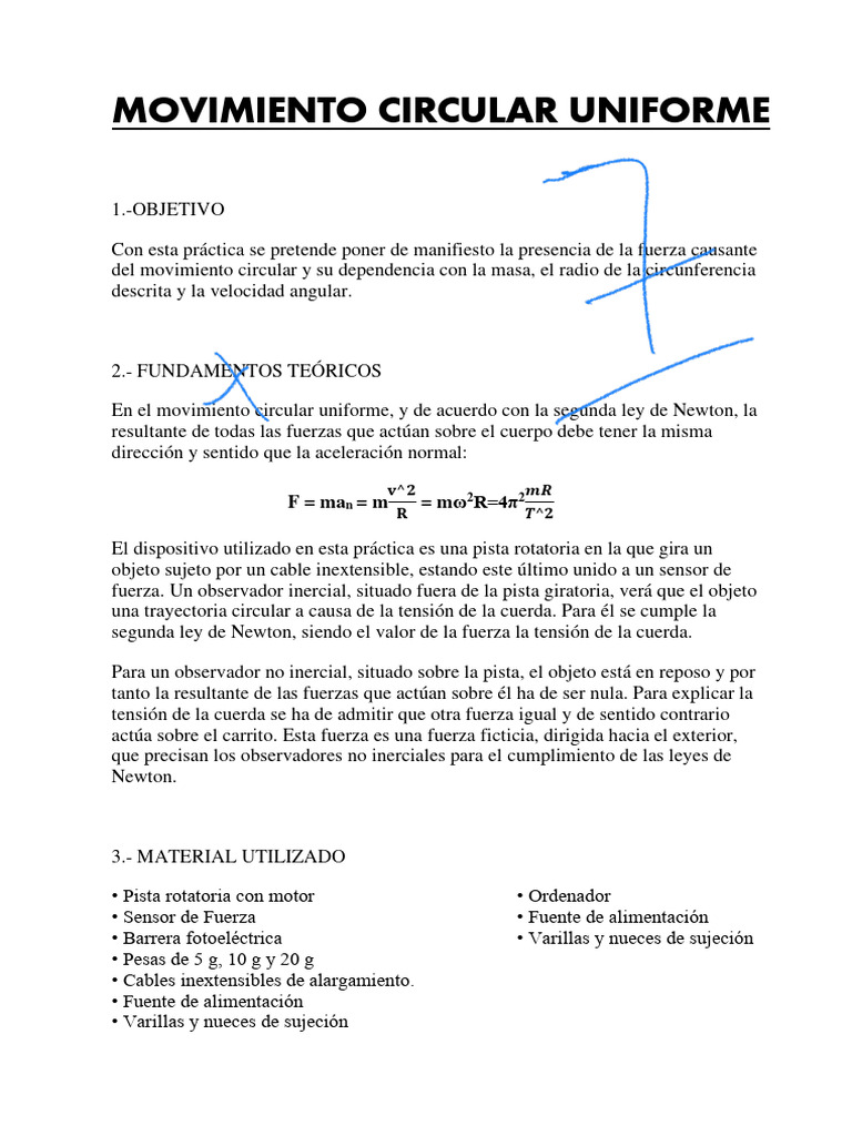 Informe Movimiento Circular Uniforme (MCU) (1) - Corregido | PDF
