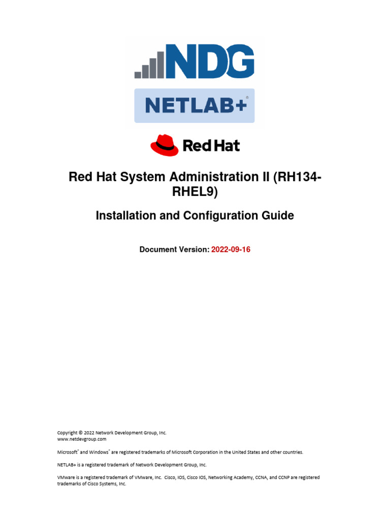 Netlab rh134 Rhel9 Pod Install Guide | PDF | Computers | Technology & Engineering