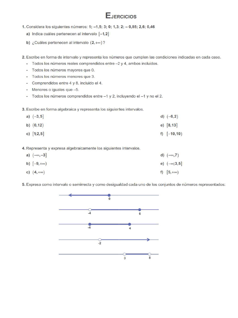 Ejerc Intervalos | PDF