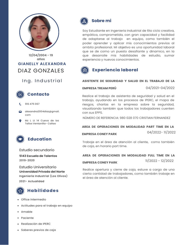 CV Alexandra Díaz Gonzales | PDF