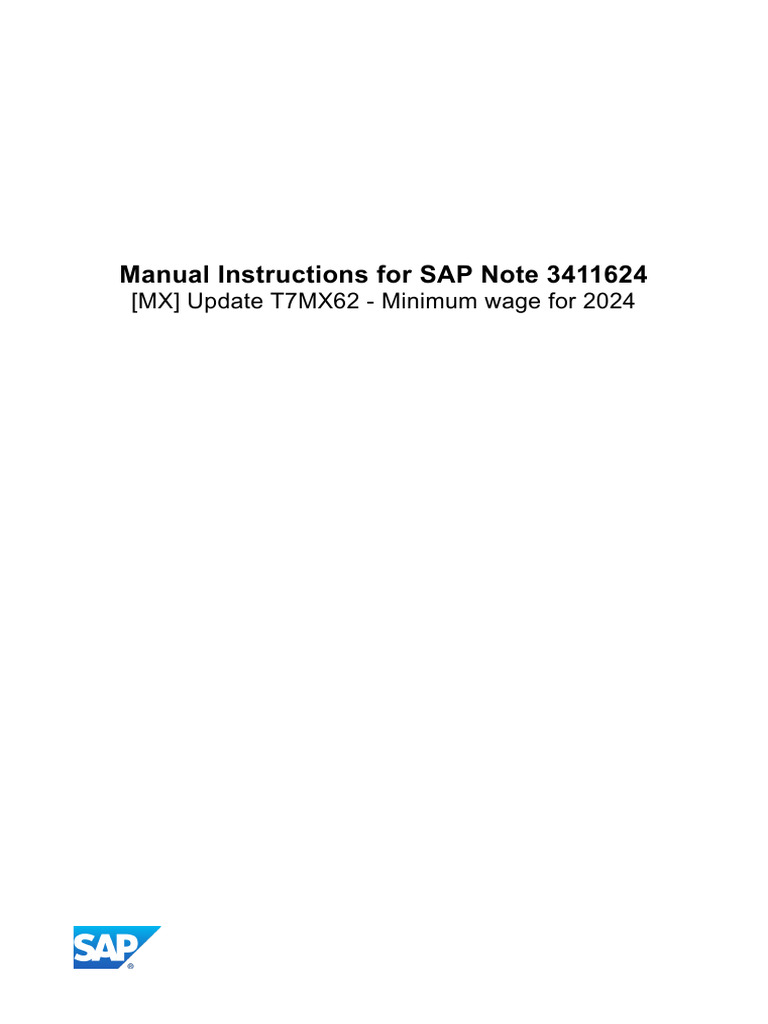 Manual Implementation Steps For SAP Note 3411624 | PDF
